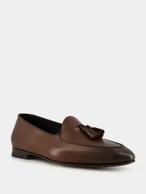 Manolo Blahnik Lennox Calf Leather Loafers - Brown