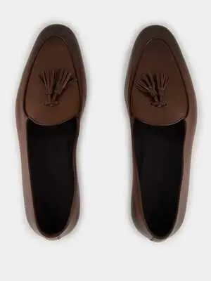 Manolo Blahnik Lennox Calf Leather Loafers - Brown