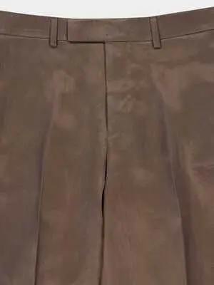 FERRAGAMO Straight-fit Pleated Trousers - Brown