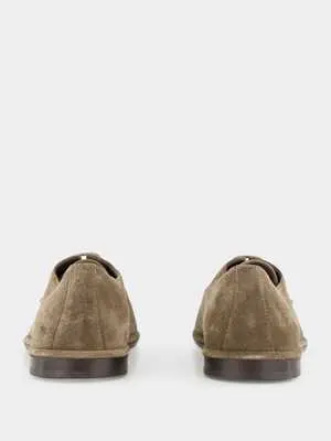 FERRAGAMO Suede Derby Lace-up Shoes
