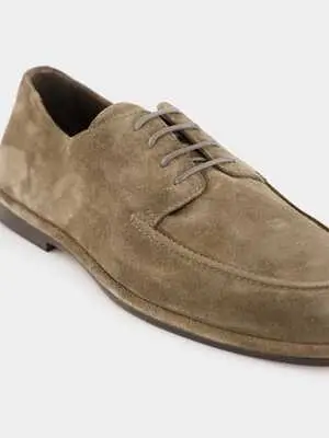 FERRAGAMO Suede Derby Lace-up Shoes