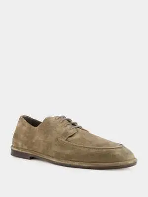 FERRAGAMO Suede Derby Lace-up Shoes