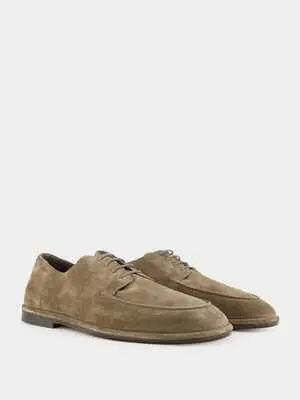 FERRAGAMO Suede Derby Lace-up Shoes