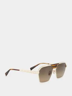 Balmain Sergeant Aviator Sunglasses - Brown