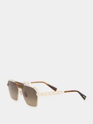 Balmain Sergeant Aviator Sunglasses - Brown