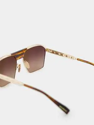 Balmain Sergeant Aviator Sunglasses - Brown