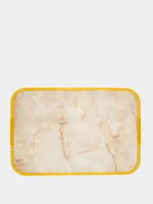 KAYMET Onyx Marbled Lap Tray Cream
