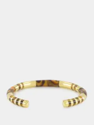 AURÉLIE BIDERMANN Tie & Dye Tiger's Eye Positano Bangle - Brown