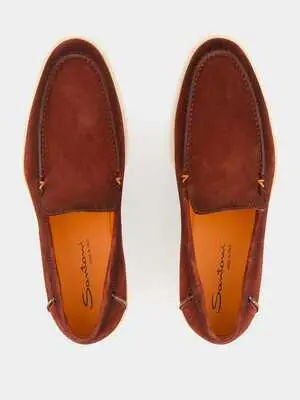 Santoni Nubuck Loafer - Burgundy