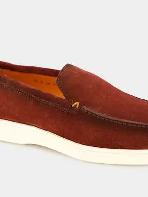 Santoni Nubuck Loafer - Burgundy