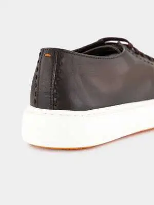 Santoni L-top Clean Row Leather Sneakers