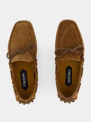 TOM FORD Suede Driver Moccasins - Brown