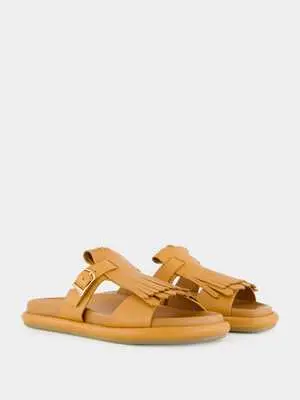 Santoni Leather Flat Sandals