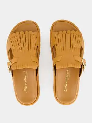 Santoni Leather Flat Sandals
