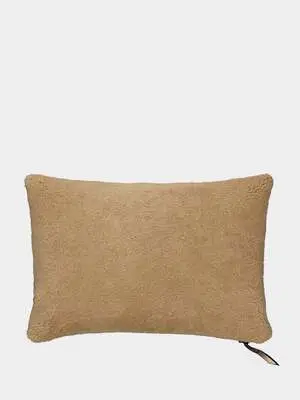 Maison De Vacances Cappuccino Bouclette Sheep Wool Cushion Brown