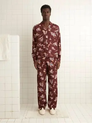 BODE Layup Printed Pajama Pants - Burgundy