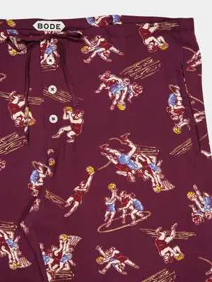 BODE Layup Printed Pajama Pants - Burgundy