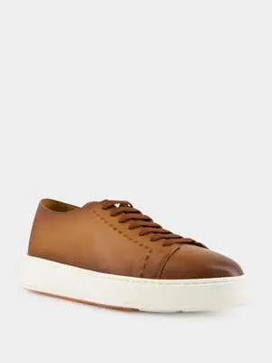 Santoni Clean Row Leather Sneakers