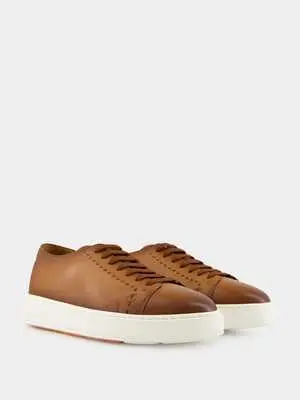 Santoni Clean Row Leather Sneakers
