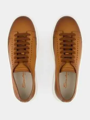 Santoni Clean Row Leather Sneakers