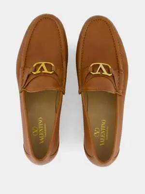 Valentino Garavani V-logo Signature Loafers - Brown