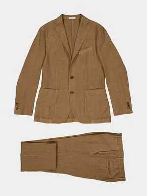 Boglioli Sand Linen Suit - Brown