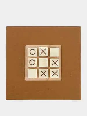 Hector Saxe Paris Leather Tic Tac Toe Game - Gold