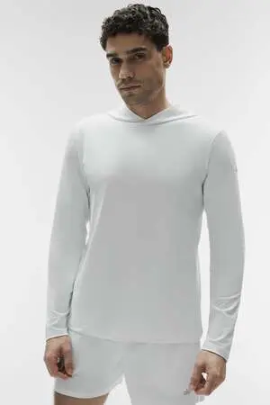 Alo Yoga Conquer Reform Long Sleeve Hooded Top - White