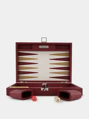 Hector Saxe Paris Cremisi Medium Baptiste Backgammon Set - Burgundy