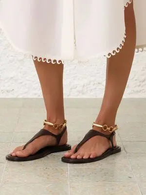 Zimmermann Wild Leather Sandal - Brown