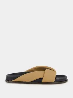 EMME PARSONS Nappa Folded Slides - Brown