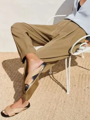 EMME PARSONS Nappa Folded Slides - Brown