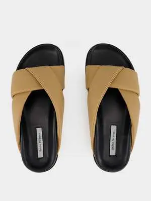 EMME PARSONS Nappa Folded Slides - Brown