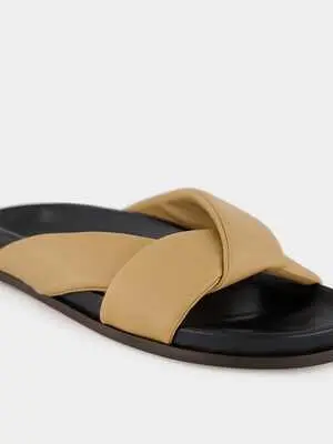 EMME PARSONS Nappa Folded Slides - Brown