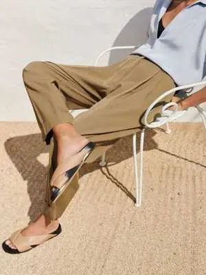 EMME PARSONS Folded Slide Sandals - Brown