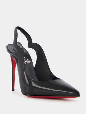 CHRISTIAN LOUBOUTIN Hot Chick Sling 100 Mm Leather Pumps - Black