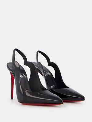 CHRISTIAN LOUBOUTIN Hot Chick Sling 100 Mm Leather Pumps - Black