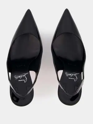 CHRISTIAN LOUBOUTIN Hot Chick Sling 100 Mm Leather Pumps - Black