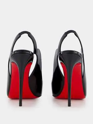 CHRISTIAN LOUBOUTIN Hot Chick Sling 100 Mm Leather Pumps - Black