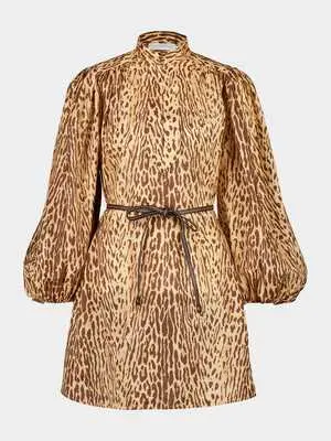 Zimmermann Cascadian Tunic Mini Dress - Brown