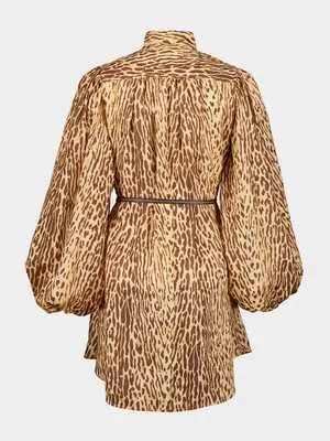 Zimmermann Cascadian Tunic Mini Dress - Brown
