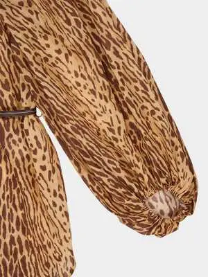 Zimmermann Leopard Print Cotton Tunic - Brown