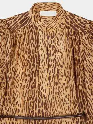 Zimmermann Leopard Print Cotton Tunic - Brown