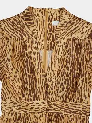 Zimmermann Cascadian Plunge Midi Dress - Brown