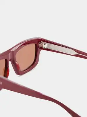 Gucci Rectangular Frame Sunglasses - Burgundy