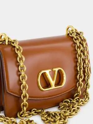 Valentino Garavani Small Leather Shoulder Bag - Brown