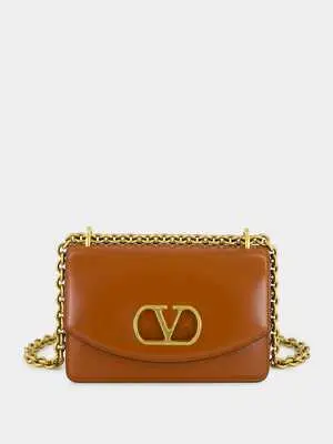 Valentino Garavani Small Leather Shoulder Bag - Brown