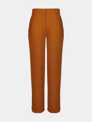 PAULA Ankle Cut Tailored Pants - Brown
