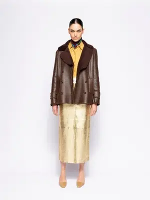 PAULA Amelia Embroidered Shearling Jacket
