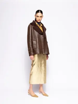 PAULA Amelia Embroidered Shearling Jacket